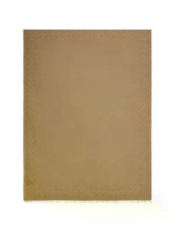 FERRAGAMO Gancini-pattern Frayed Scarf