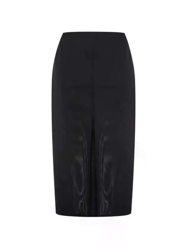 FROLOV Semi-sheer Front Slit Pencil Midi Skirt
