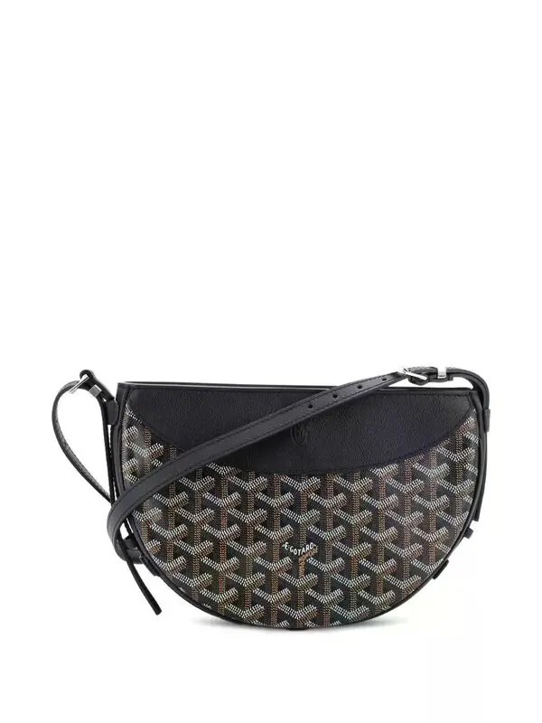 Goyard Hirondelle Shoulder Bag In Coated Canvas And Leather - Black