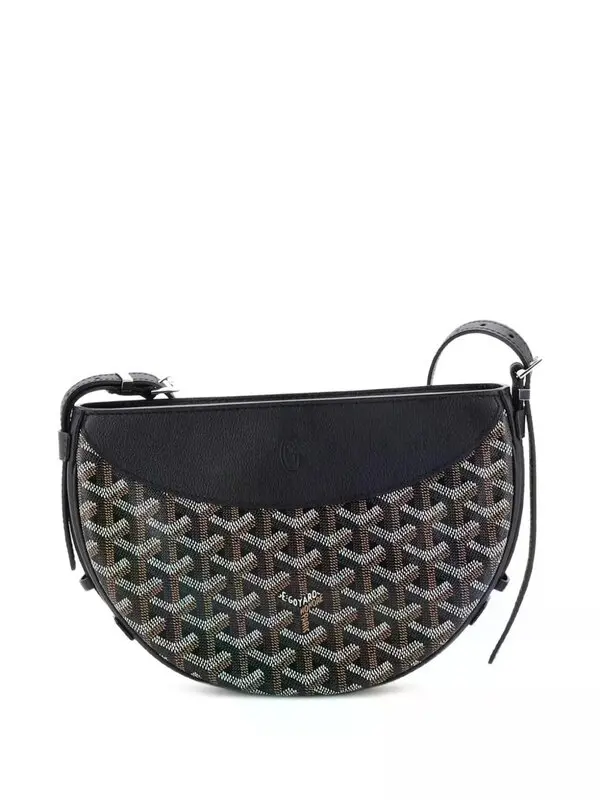 Goyard Hirondelle Shoulder Bag In Coated Canvas And Leather - Black