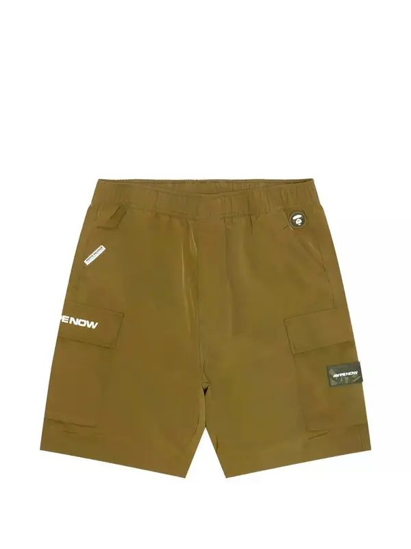 AAPE BY *A BATHING APE Logo Embroidered Cargo Shorts - Brown