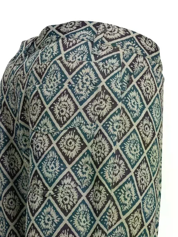 Needles Wide-leg Geometric Pattern Trousers