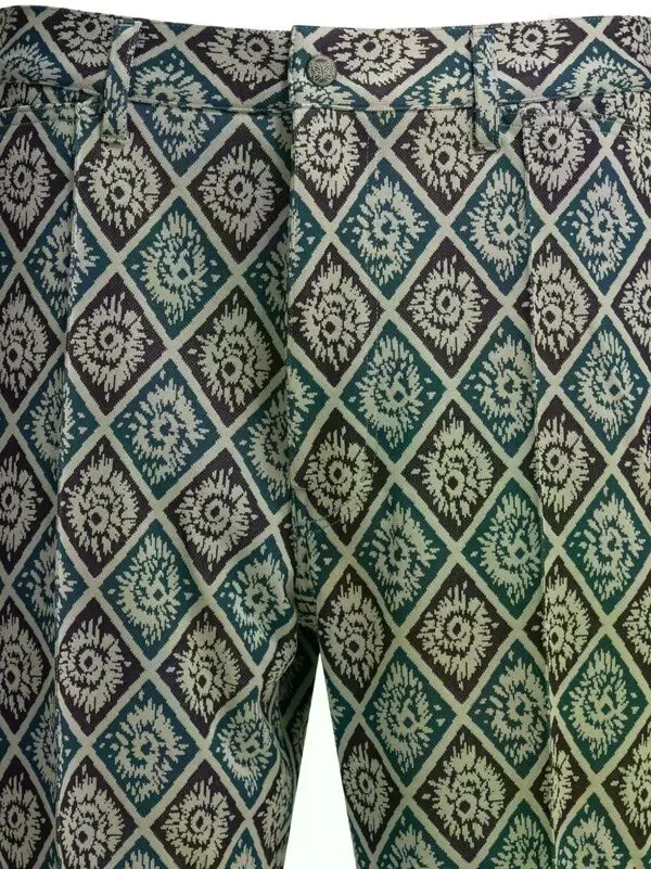Needles Wide-leg Geometric Pattern Trousers