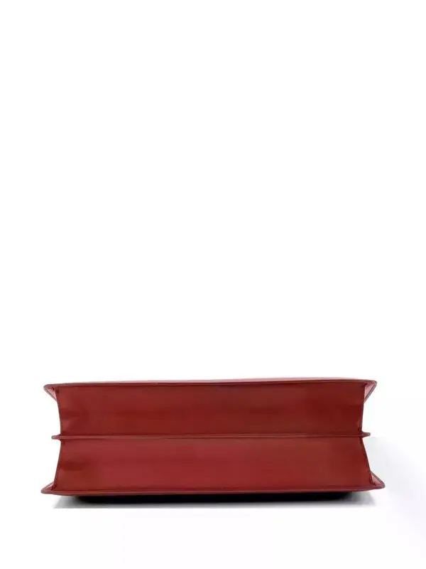 Celine Clasp Top Handle Bag Leather Medium Satchel