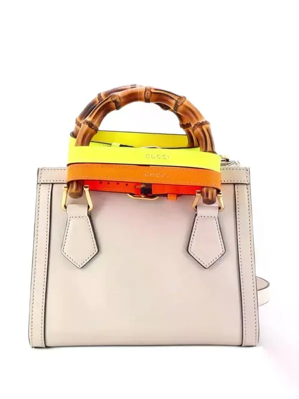 Gucci Diana Mini Bamboo Handle Tote Crossbody Bag - Neutrals