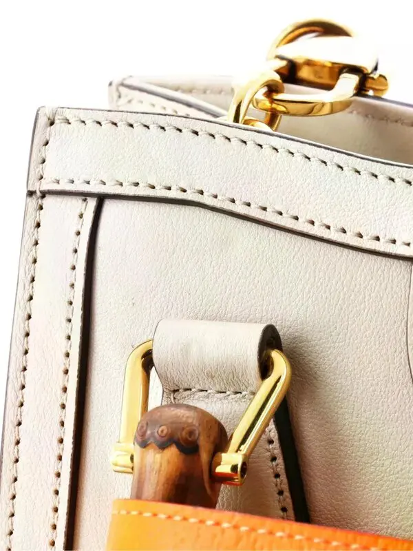 Gucci Diana Mini Bamboo Handle Tote Crossbody Bag - Neutrals