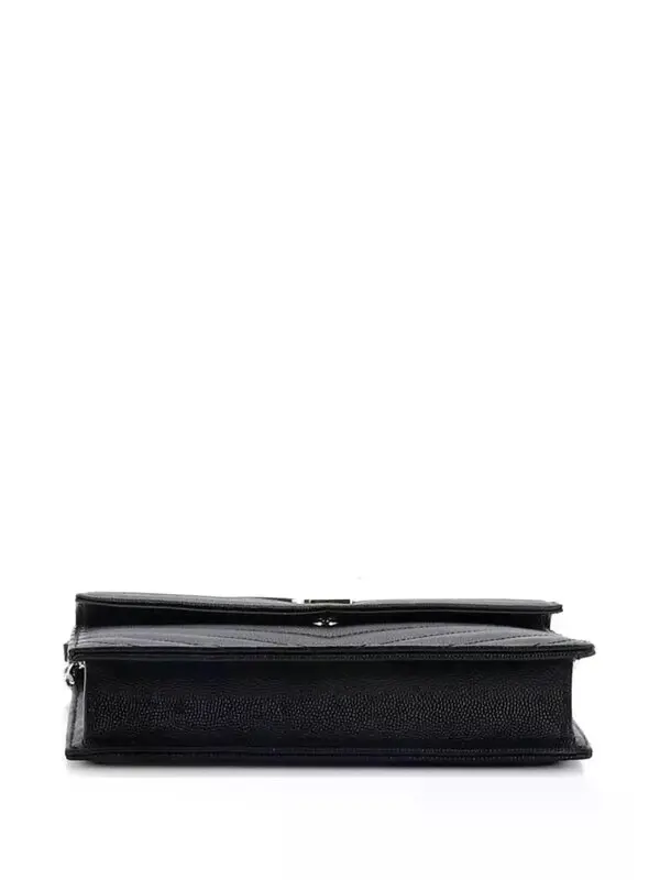 Saint Laurent Classic Monogram Wallet On Chain - Black