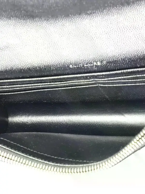 Saint Laurent Classic Monogram Wallet On Chain - Black