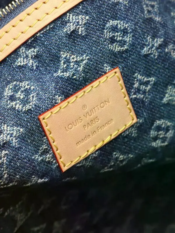 LOUIS VUITTON Monogram Denim Studded Keepall Bandouliere 45 Travel Bag - Blue