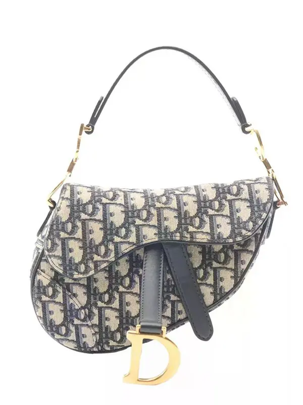 Dior Mini Oblique Canvas Saddle Bag Satchel
