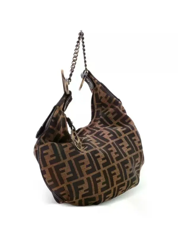 Fendi Chef Chain Zucca Canvas Mini Hobo Bag