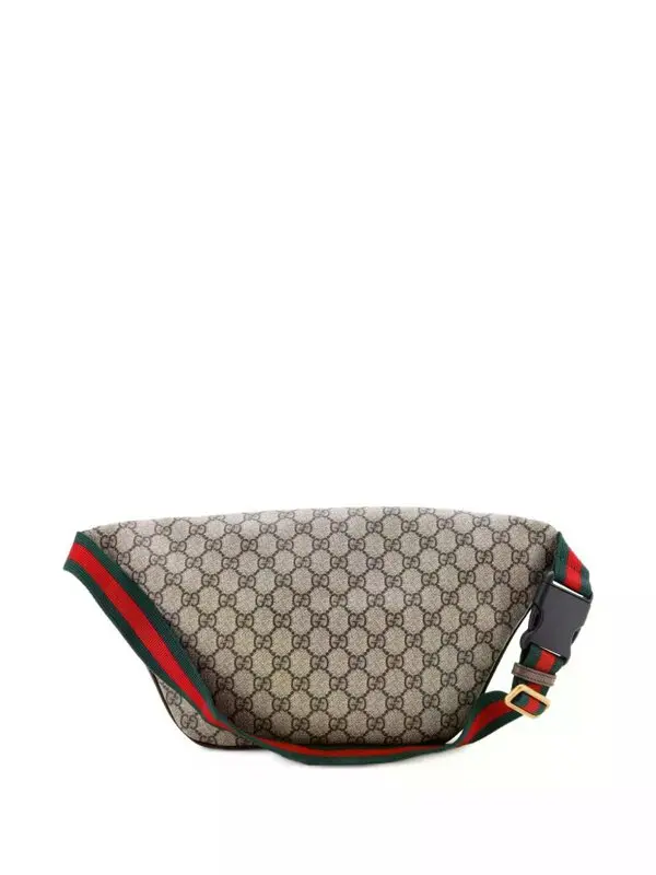 Gucci Courrier Zip Gg Coated Canvas Belt Bag With Applique - Brown