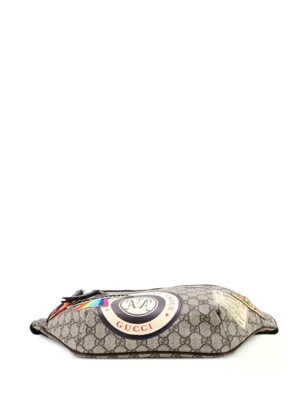 Gucci Courrier Zip Gg Coated Canvas Belt Bag With Applique - Brown