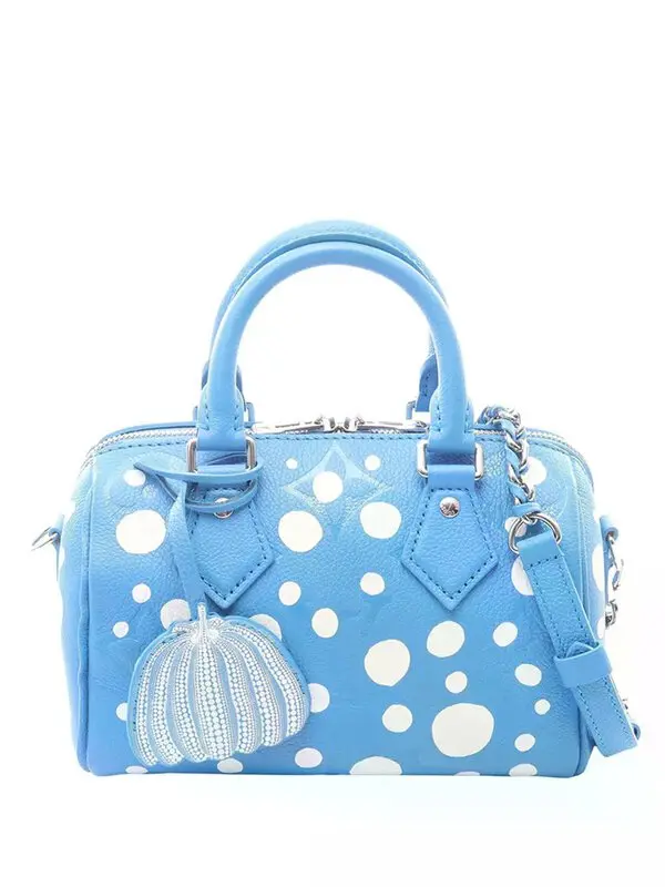 LOUIS VUITTON Yayoi Kusama Monogram Empreinte Speedy Bandouliere 20 Satchel - Blue