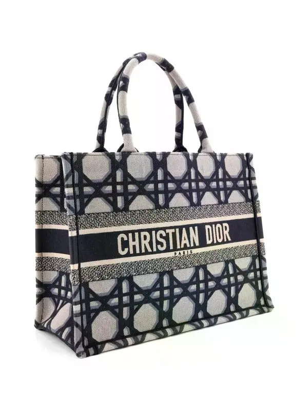 Dior Book Macrocannage Canvas Medium Tote Bag