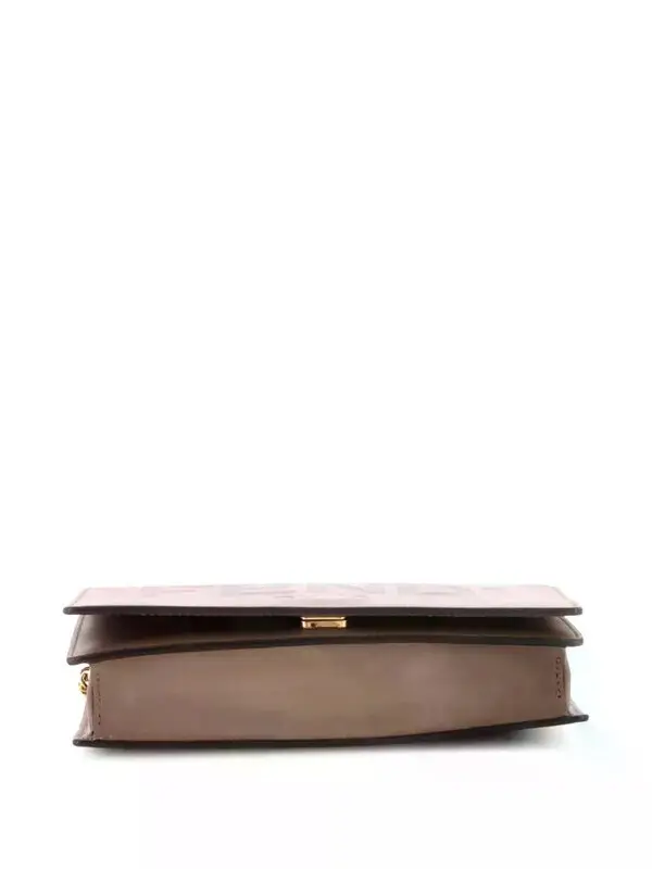 Fendi Embossed Leather Wallet On Chain Crossbody Bag