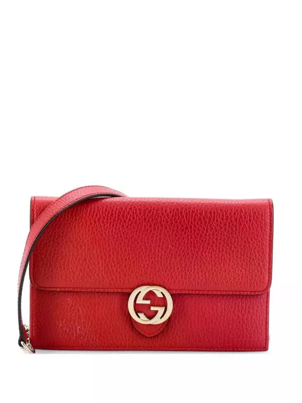 Gucci Interlocking Wallet On Chain Leather Crossbody Bag