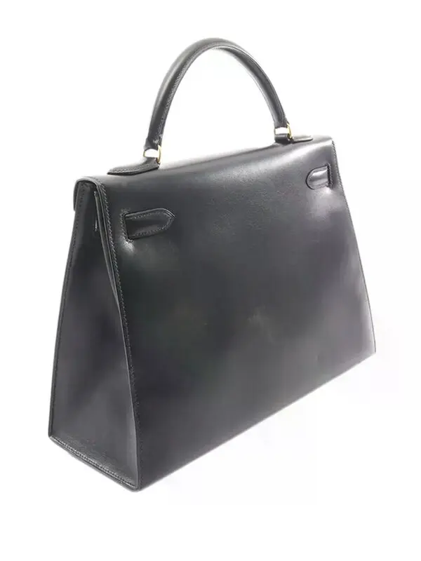 Hermès 1991 Box Calf Kelly Sellier 32 Satchel - Black