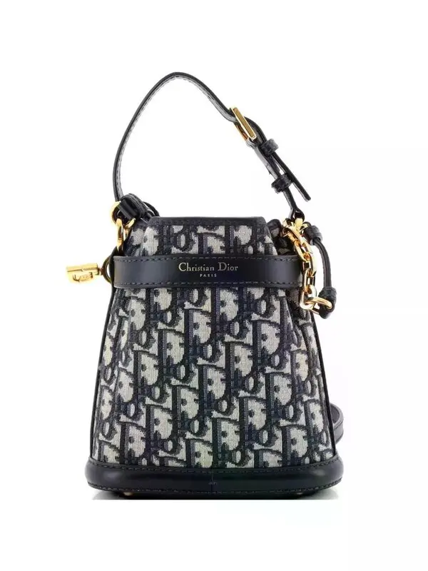 Dior Oblique Canvas Small Bucket Bag - Blue