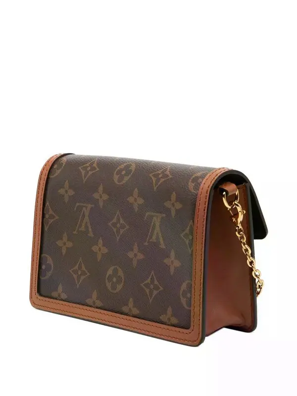 LOUIS VUITTON Monogram Reverse Dauphine Wallet On Chain - Brown