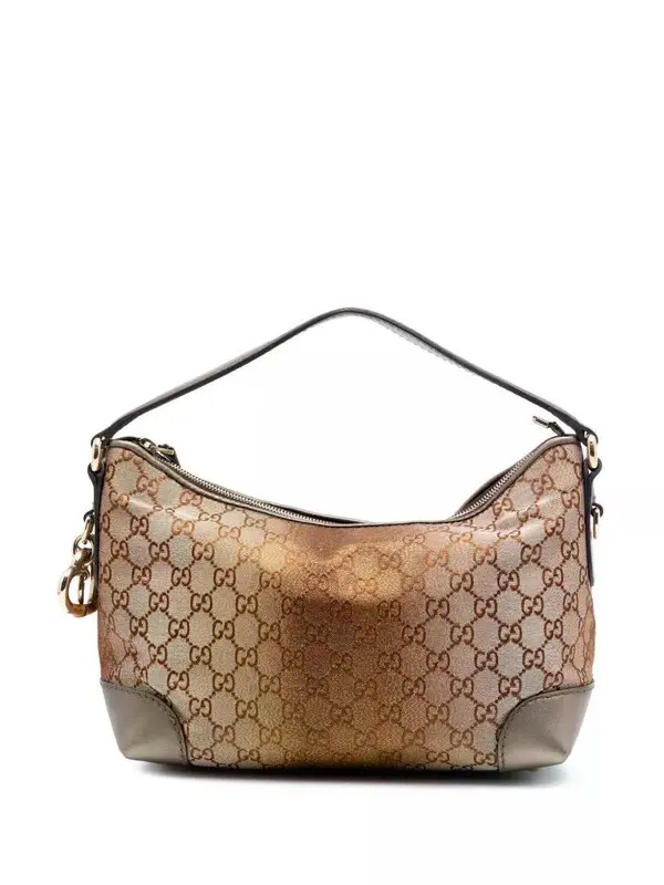 Gucci Lurex Heart Bit Handbag - Brown