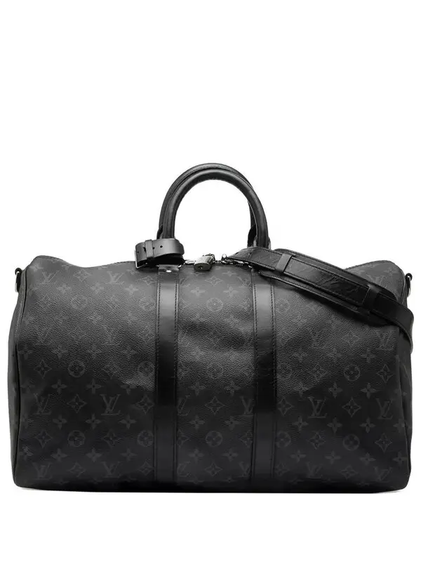 LOUIS VUITTON Monogram Eclipse Keepall Bandouliere 45 Travel Bag