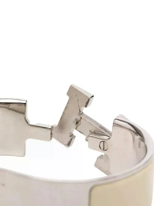 Hermès Wide Enamel Clic Clac H Bracelet Pm - Silver