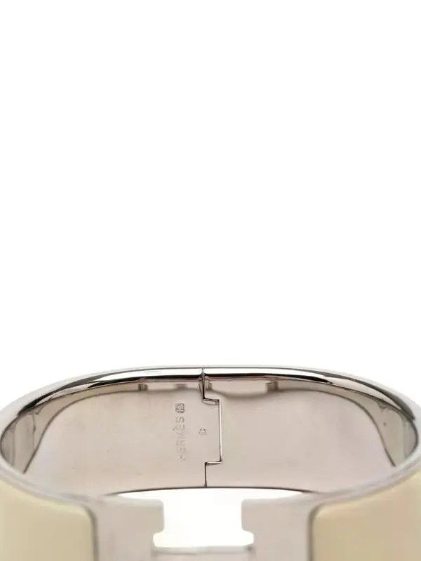 Hermès Wide Enamel Clic Clac H Bracelet Pm - Silver