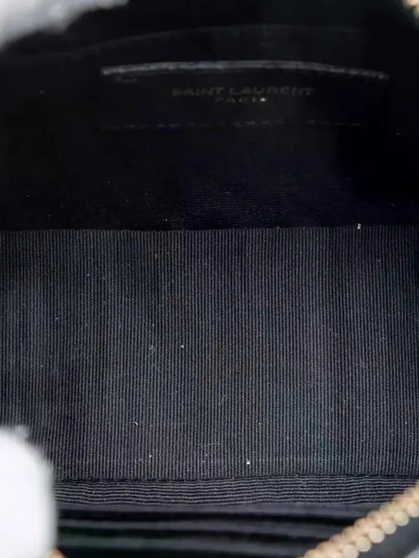 Saint Laurent Croc Embossed Patent Leather Belt Bag