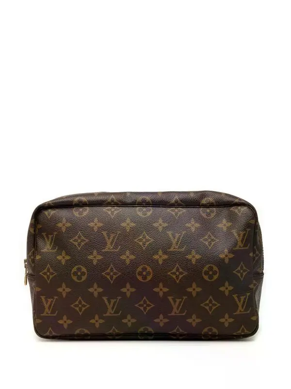 LOUIS VUITTON Monogram Canvas Trousses Toilette 28 Clutch Bag - Brown