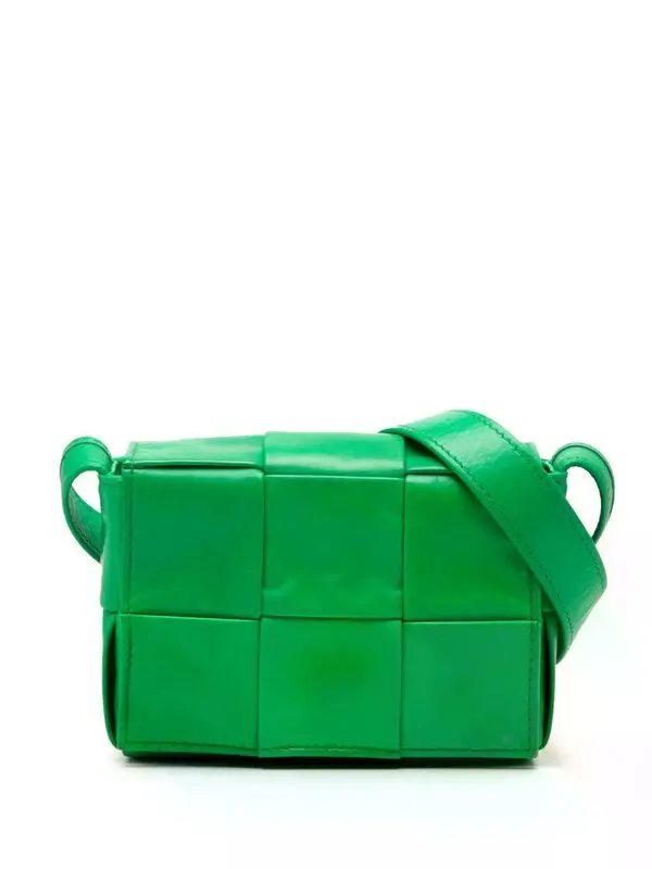 Bottega Veneta Candy Nappa Intrecciato Cassette Crossbody Bag - Green