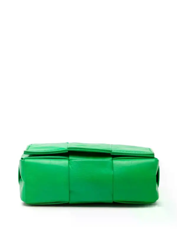 Bottega Veneta Candy Nappa Intrecciato Cassette Crossbody Bag - Green