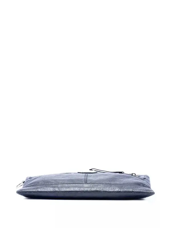 Balenciaga 2014 Lambskin Leather Motocross Classic Clip M Clutch Bag - Blue