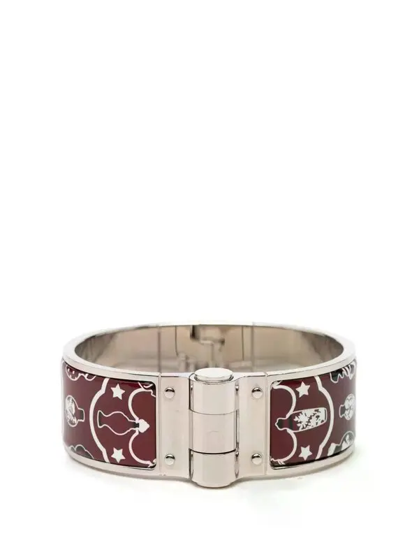 Hermès Enamel Tropical Club Banded Bangle Bracelet - Red