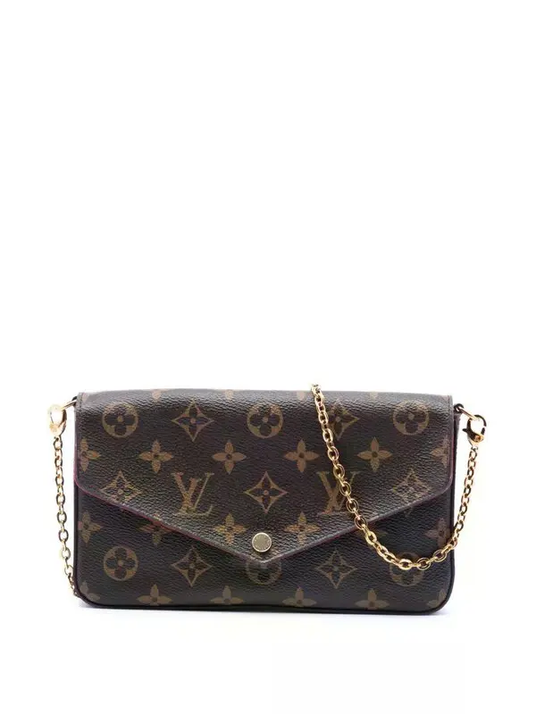 LOUIS VUITTON Monogram Pochette Felicie Crossbody Bag - Brown