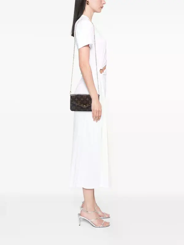 LOUIS VUITTON Monogram Pochette Felicie Crossbody Bag - Brown