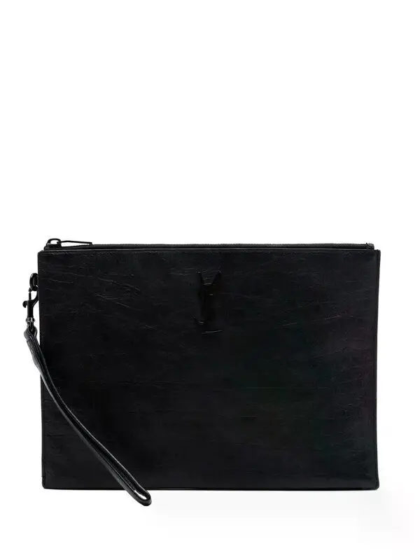Saint Laurent Monogram Zip Pouch Clutch Bag