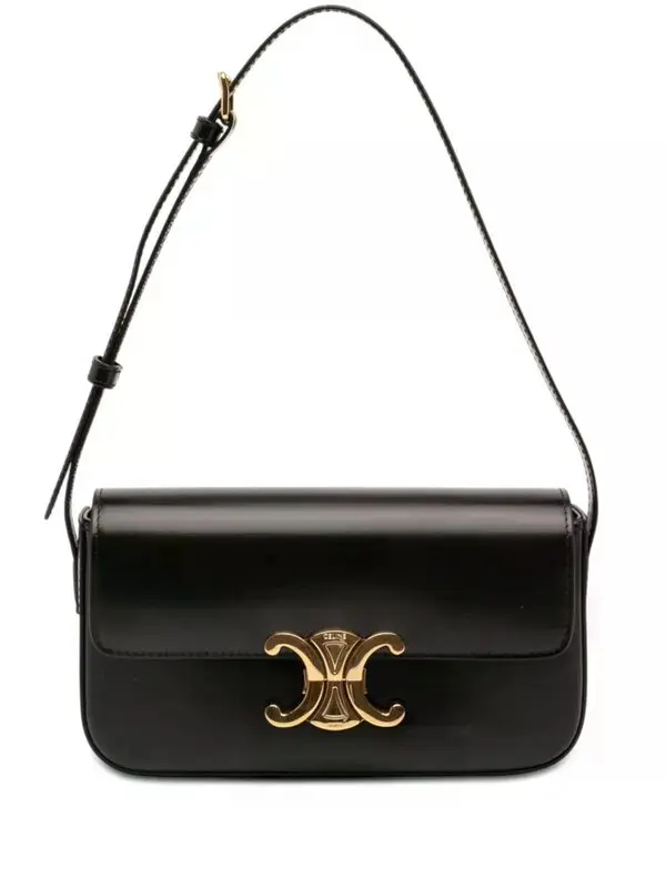 Celine Shiny Calfskin Triomphe Claude Shoulder Bag