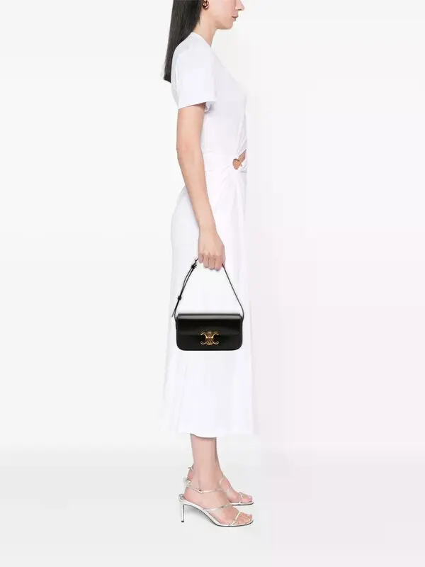 Celine Shiny Calfskin Triomphe Claude Shoulder Bag