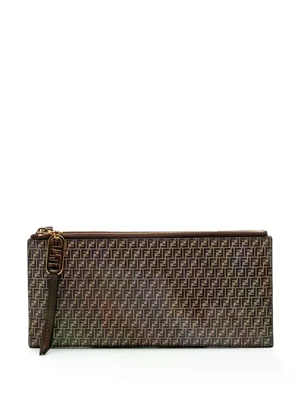 Fendi 2010-2026 Micro Zucchino Coated Canvas Bifold Wallet Long Wallets - Brown