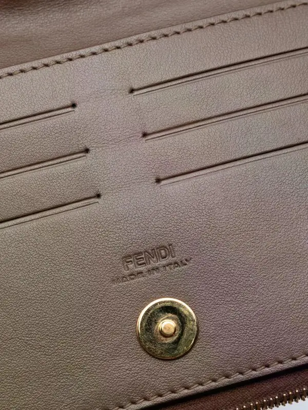 Fendi 2010-2026 Micro Zucchino Coated Canvas Bifold Wallet Long Wallets