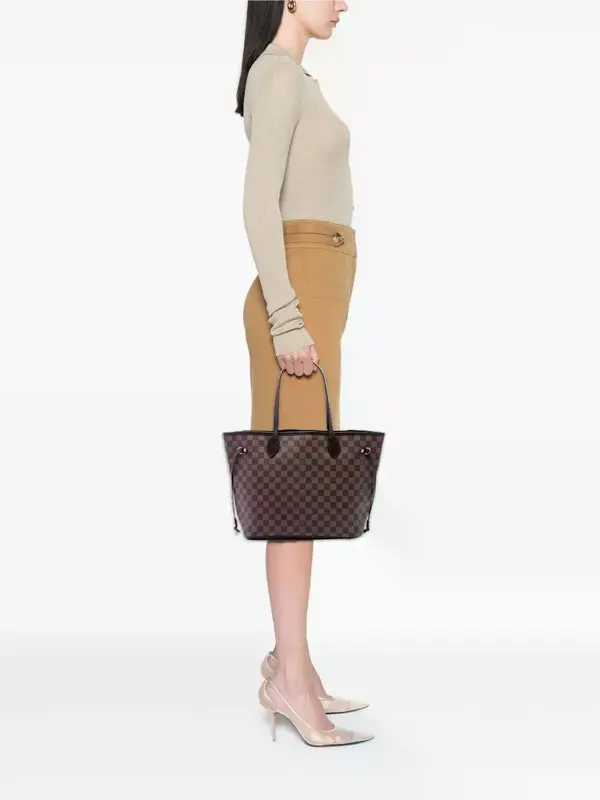 LOUIS VUITTON Damier Ebene Neverfull Mm Tote Bag