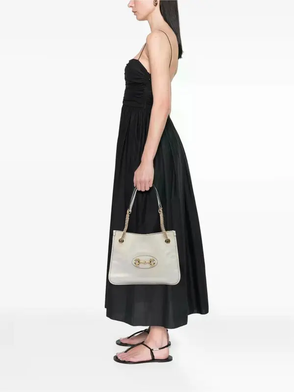 Gucci 1955 Horsebit Chain Tote Satchel - White