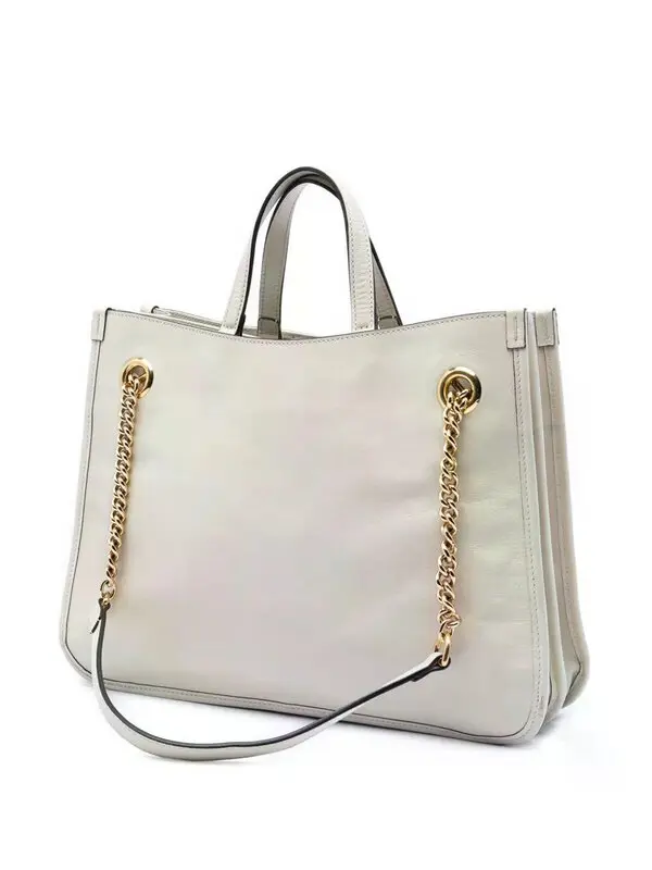 Gucci 1955 Horsebit Chain Tote Satchel - White
