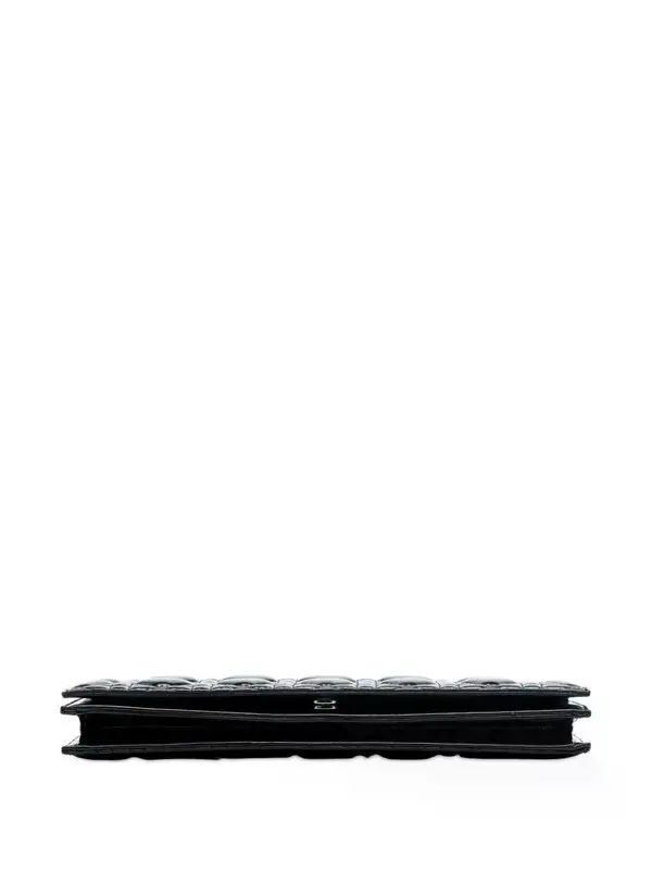 Dior Patent Cannage Lady Clutch With Chain - Black