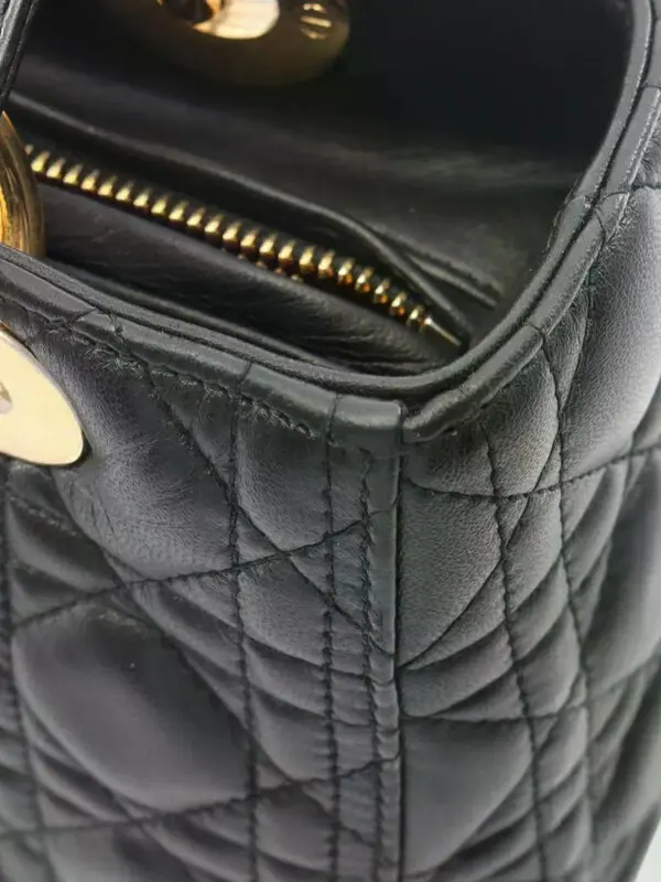 Dior Lambskin Cannage Lady Satchel - Black
