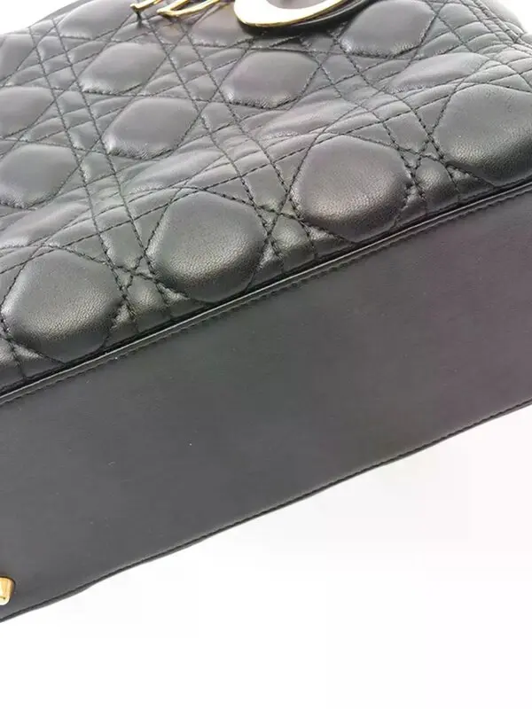 Dior Lambskin Cannage Lady Satchel - Black
