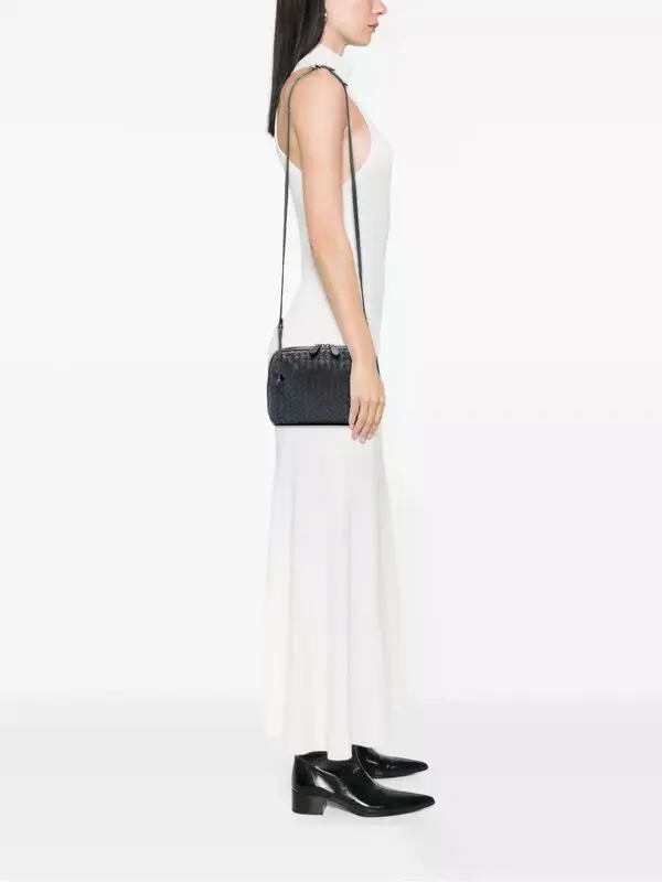 Bottega Veneta Nappa Intrecciato Nodini Crossbody Bag - Black
