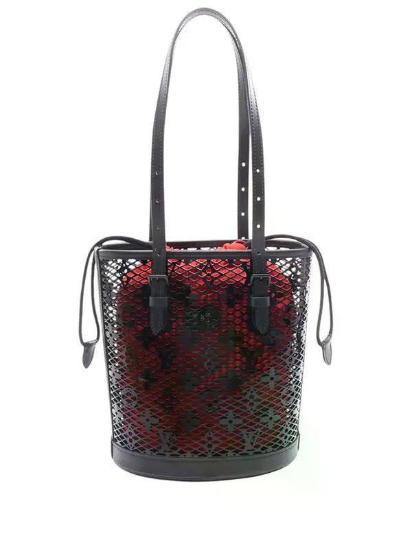 LOUIS VUITTON Monogram Lace Pm Bucket Bag - Black