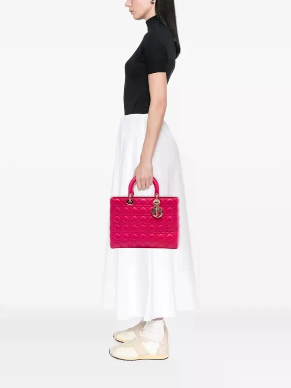 Dior Lambskin Cannage Lady Satchel - Pink